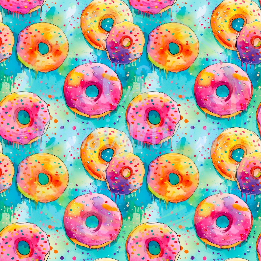 Donut Seamless Pattern,seamless Pattern,donut Digital Paper,donut Wall ...
