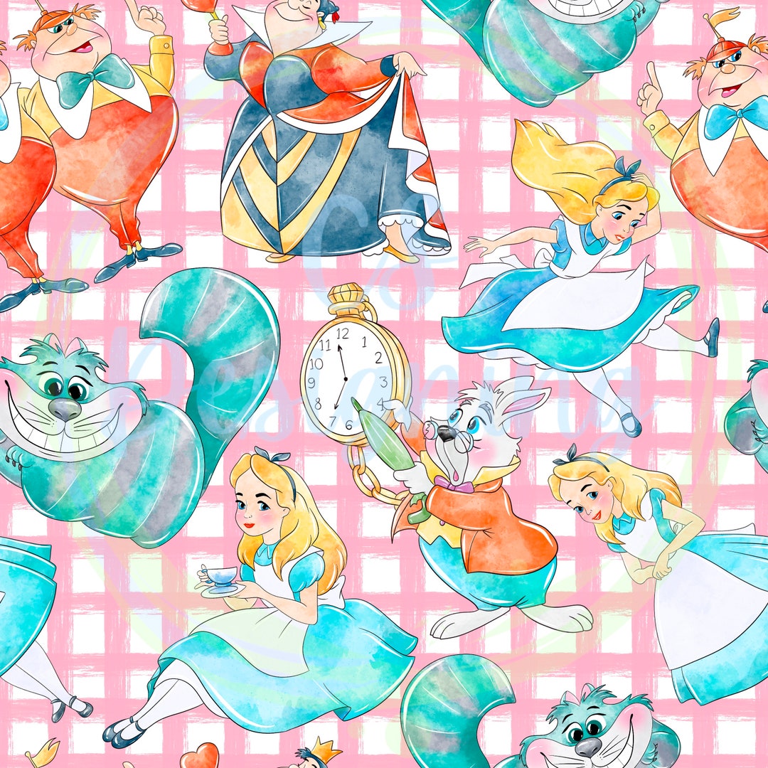 Alice in Wonderland Seamless,alice Seamless,seamless Pattern,digital ...