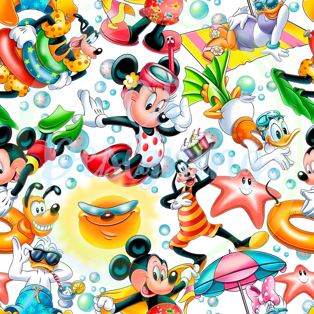 Magic Kingdom Seamless,mouse Friends,seamless Pattern,digital Paper ...