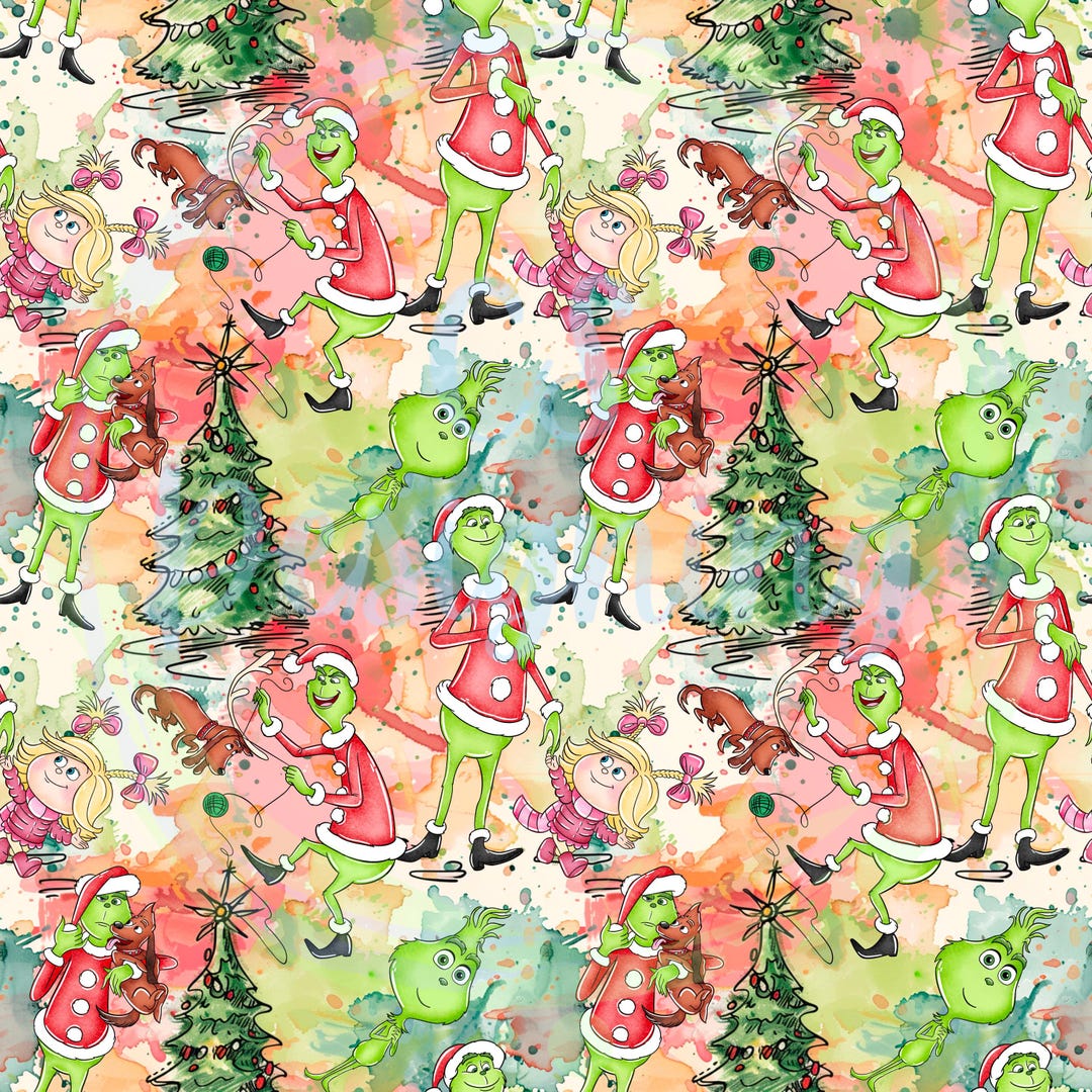 Green Monster,green Monster Fur,christmas Seamless,christmas Digital ...