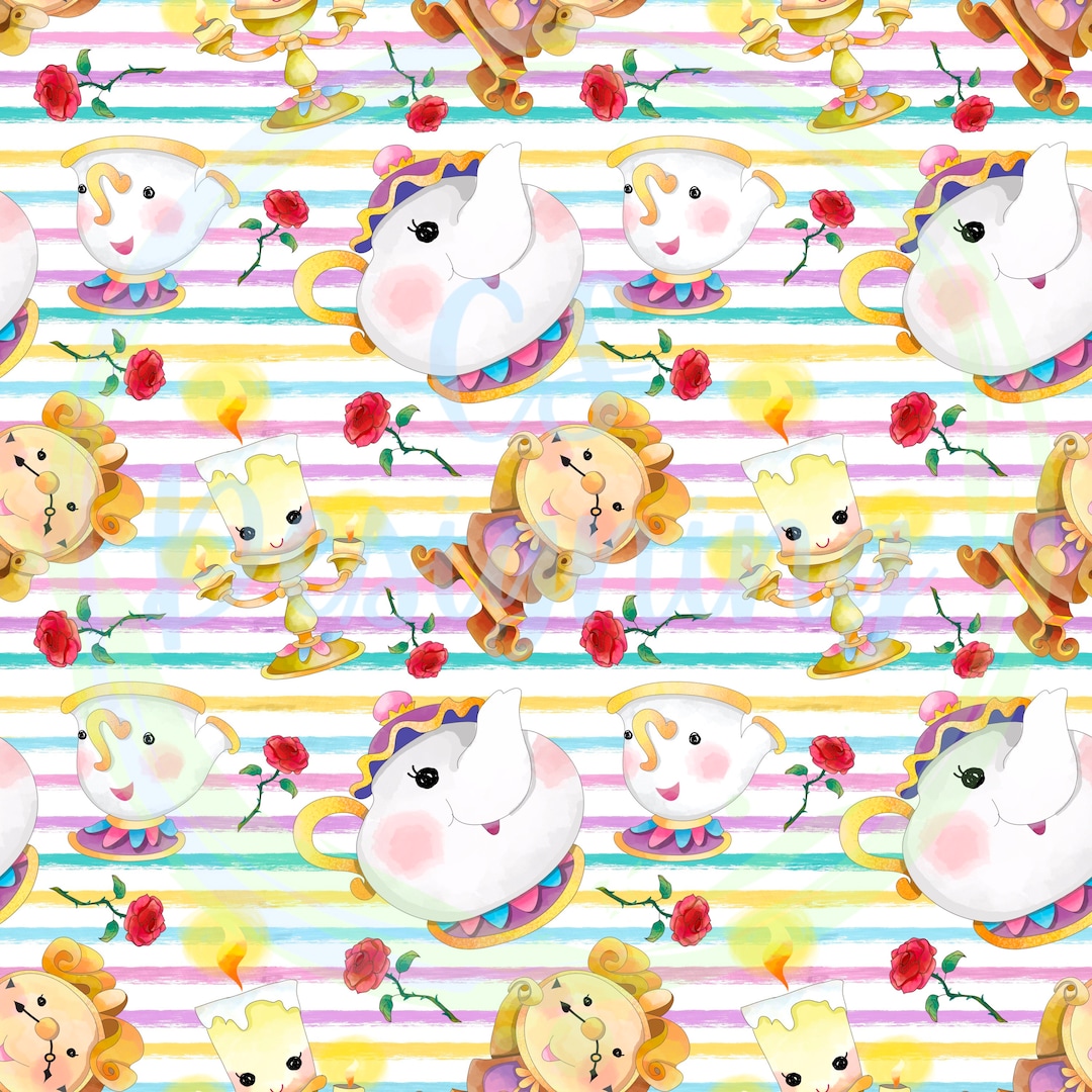 Beauty and the Beast,princess Seamless Pattern,seamless Pattern,digital ...