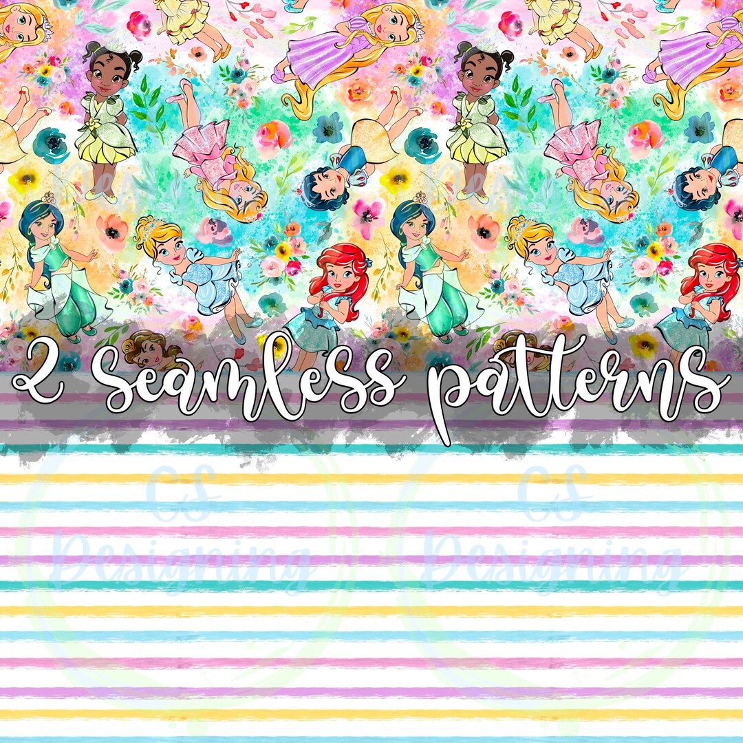 Princess Seamlessprincess Seamless Patterndigital - Etsy