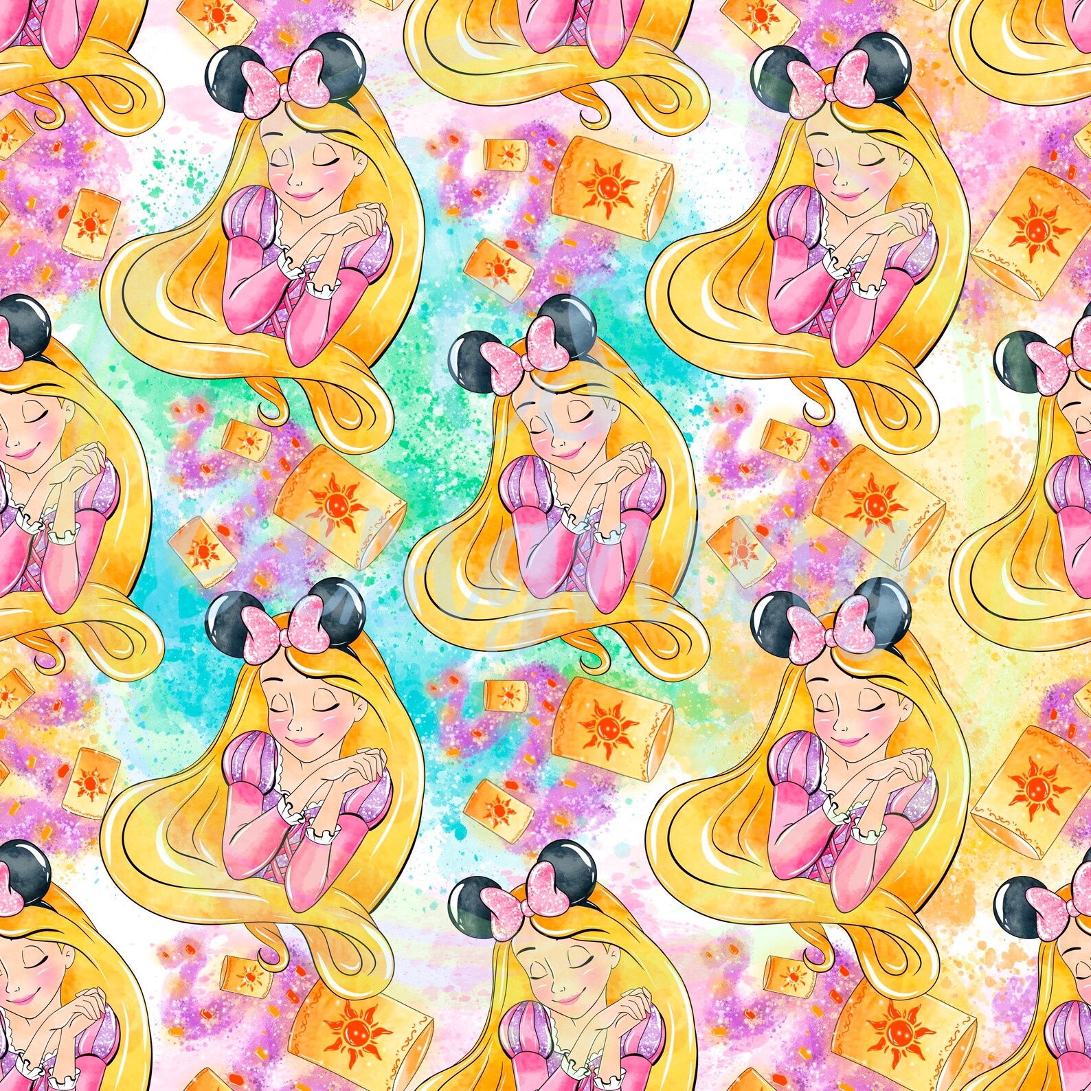 Princess Rapunzel Digital Paperprincess Seamless - Etsy