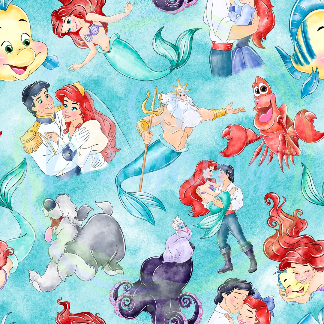 Mermaid Seamless,seamless Pattern,mermaid Pattern,digital Paper,digital ...