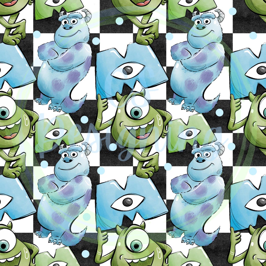 Monsters Inc,monsters Seamless Pattern,seamless Pattern,digital Paper ...
