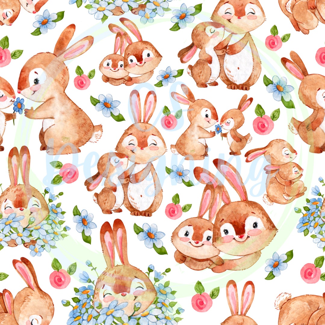 Bunny Seamless,spring Bunny,seamless Pattern,digital Paper,mommy and Me ...