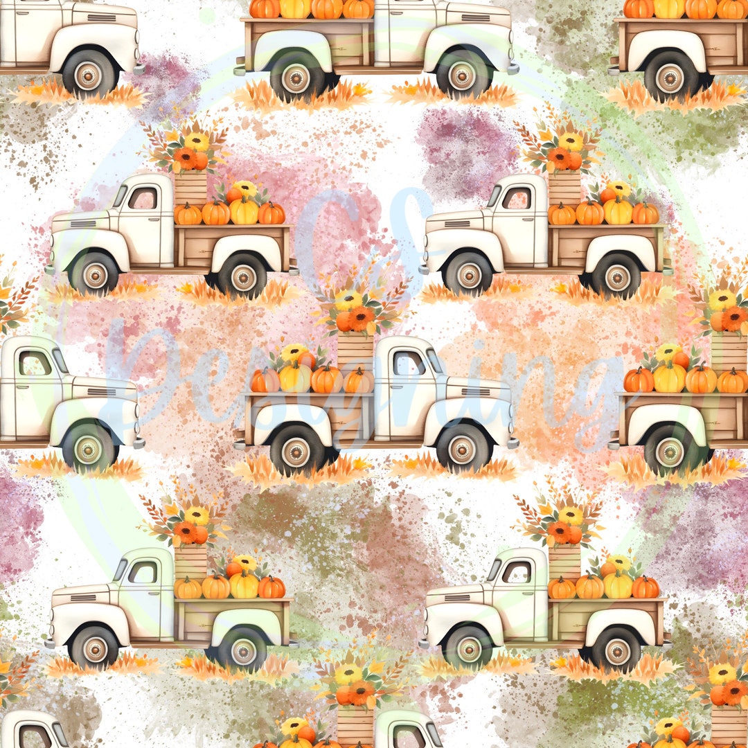 Fall Trucks Seamless,seamless Pattern,digital Paper,digital,paper ...