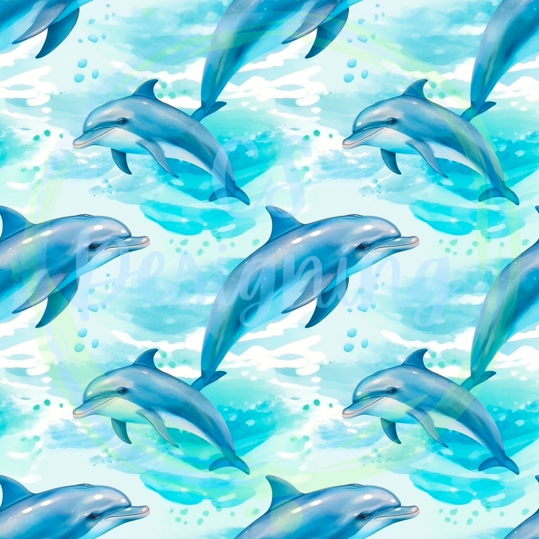 Dolphin Seamless Pattern,seamless Pattern,digital Paper,digital,paper ...