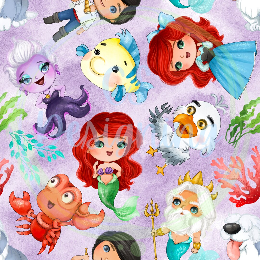 Mermaid Seamless,seamless Pattern,mermaid Pattern,digital Paper,digital ...