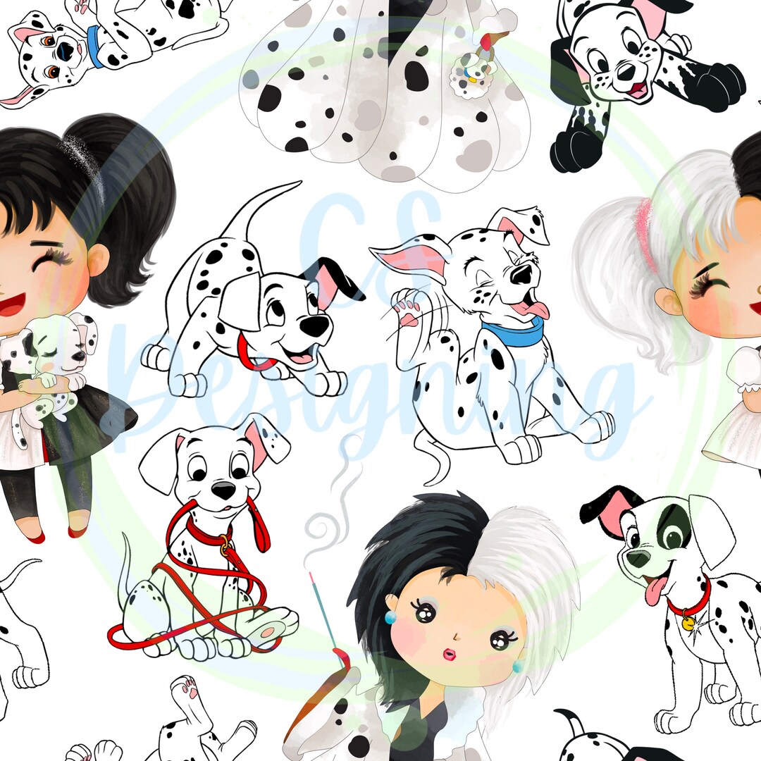 Cruella Seamless,101 Dalmatians,cruella Digital Paper,seamless Pattern,digital Paper,digital ...