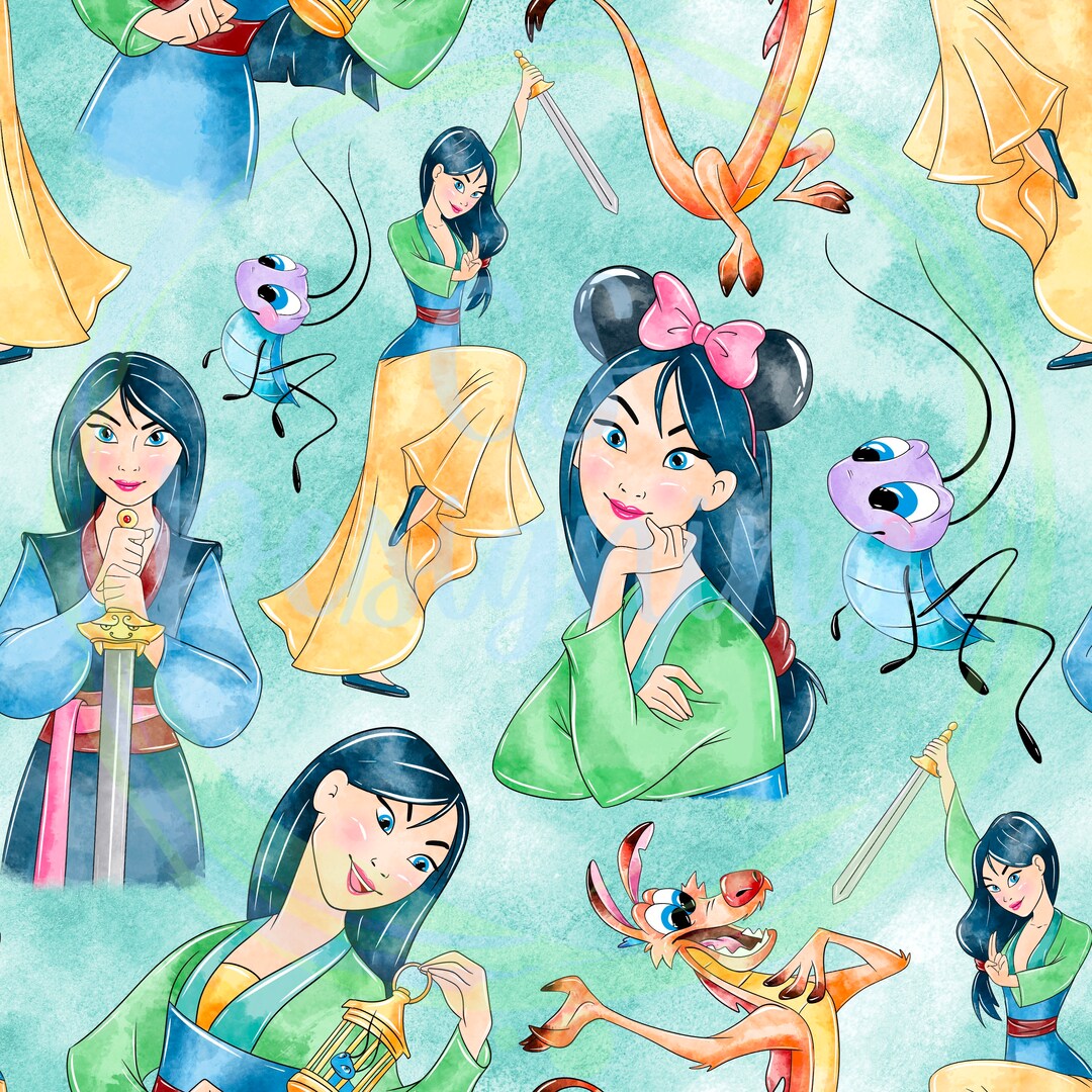 Mulan Seamless,princess Seamless Pattern,digital Paper,digital,seamless ...