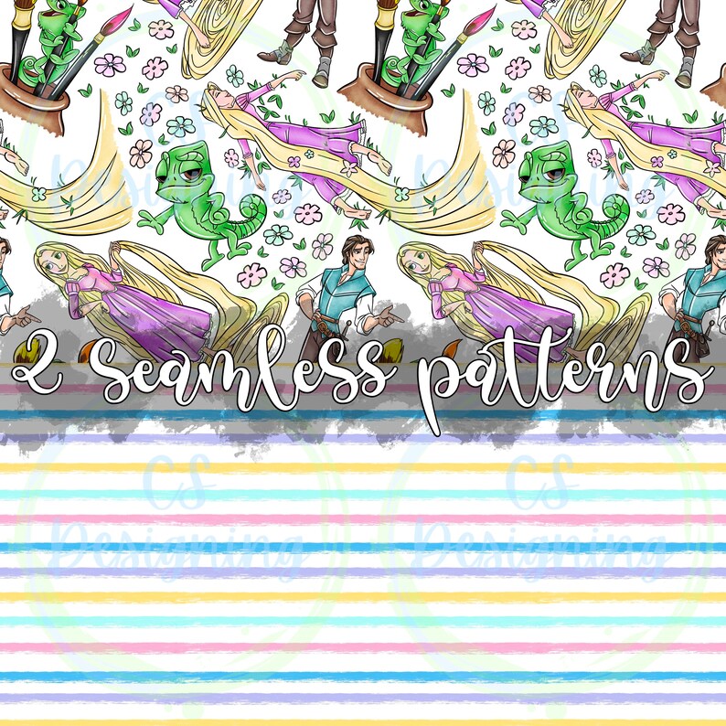 Princess Rapunzel Digital Paperprincess Seamless - Etsy