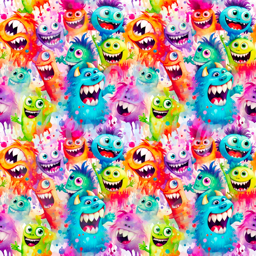 Colorful Monsters,seamless Pattern,digital Paper,digital,paper,seamless ...