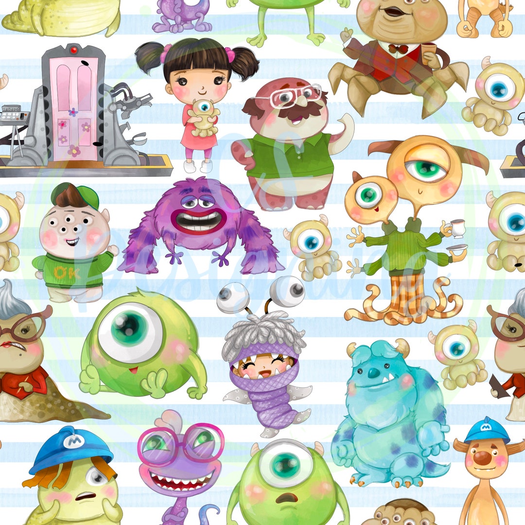 Monsters Inc,monsters Seamless Pattern,seamless Pattern,digital Paper ...