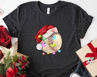 Ho Ho Home Run Baseball Santa Shirt, Funny Baseball Christmas Shirt for ...