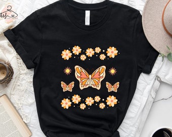 Butterfly Shirt, Floral Butterfly Gift, Mothers Day Shirt, Nature Lover ...