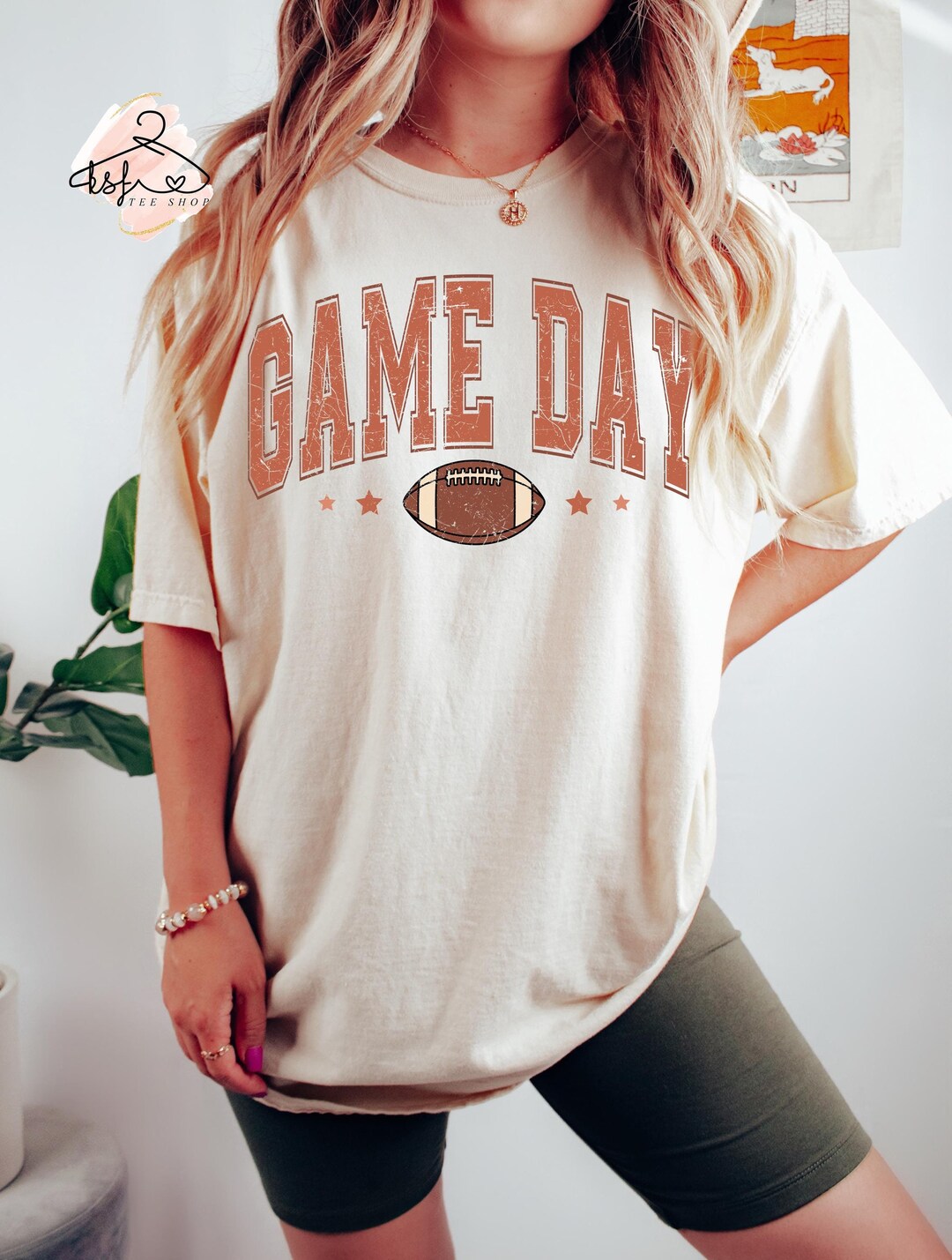 Distressed Game Day Football Comfort Colors® T-shirt - Etsy