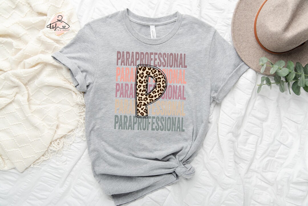 Paraprofessional Shirt: Leopard Initial Teacher Aide Tee - Etsy