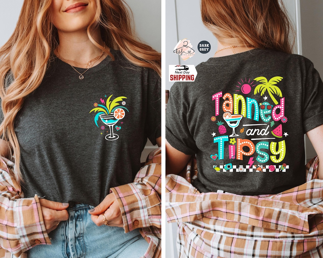 Tanned and Tipsy Shirt: Funny Summer Tee - Etsy