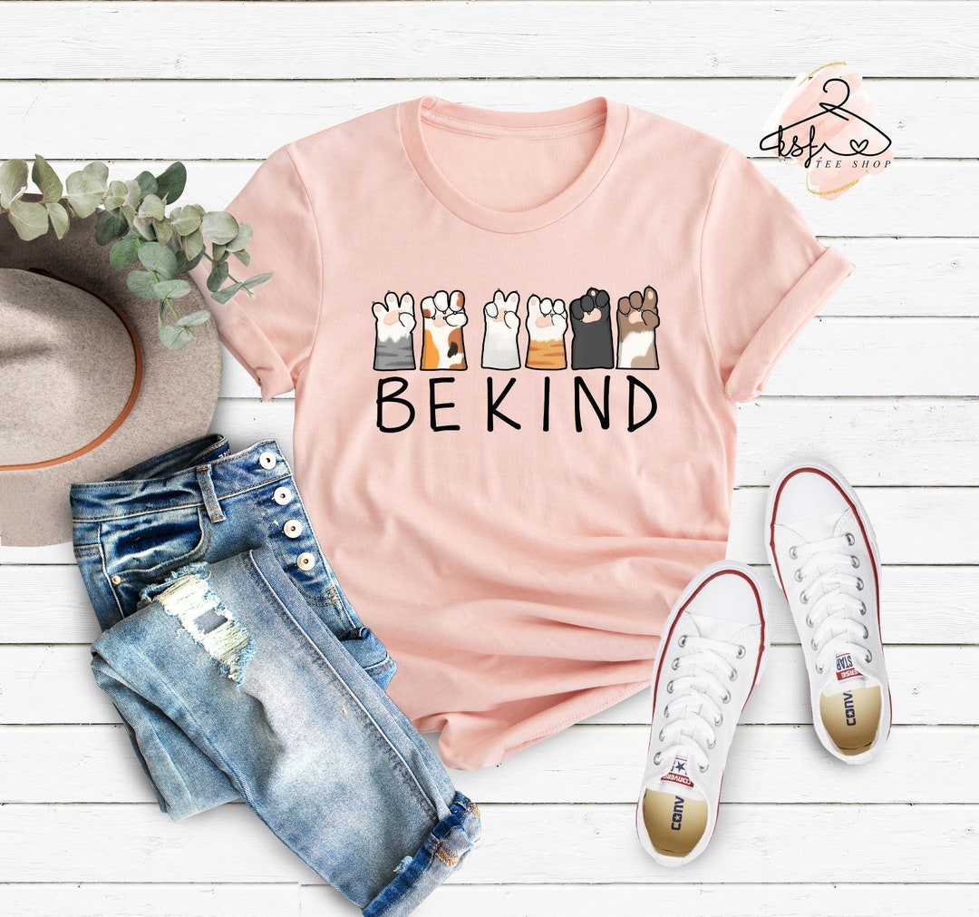 Be Kind ASL Cat Paws Shirt: Awareness Tee - Etsy