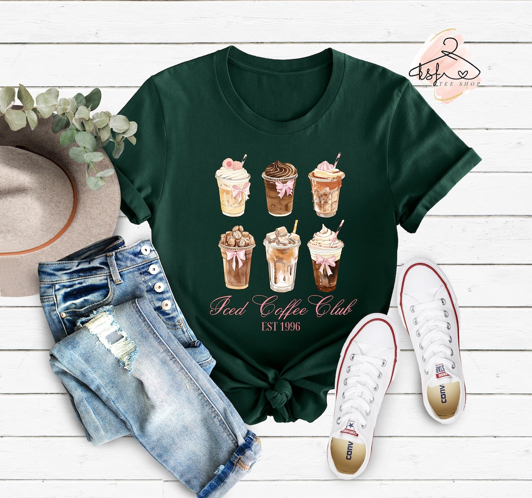 Iced Coffee Club Shirt, Coffee Shirt, Coffee Lover Shirt, Coffee Lover ...