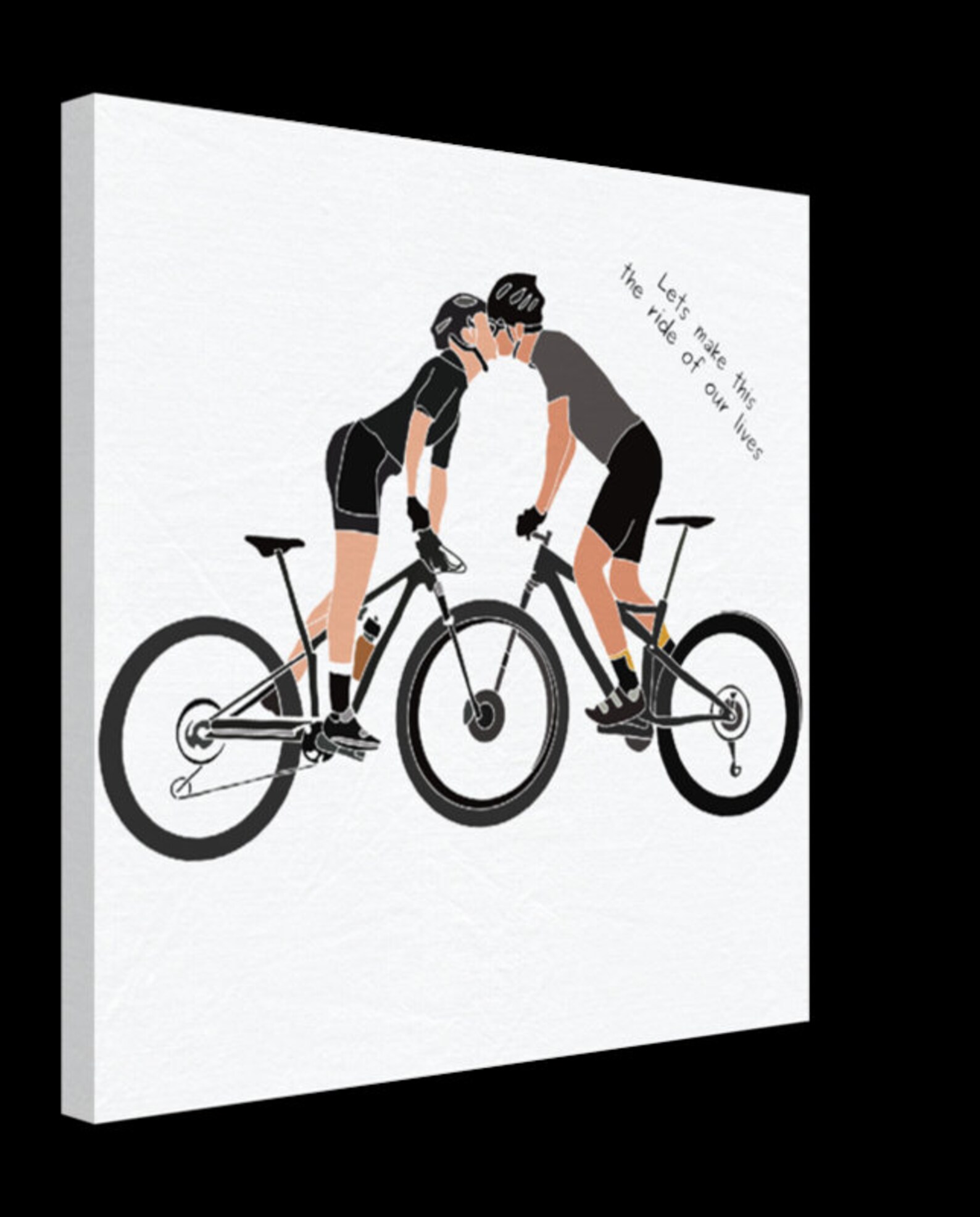 Couples Bicycle Art Print Picture | Love & Cycling Quote | Wedding ...