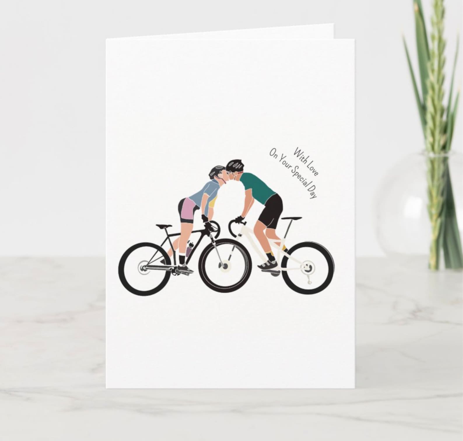 MTB Love Bikes Cyclist Love Couples Card - Cycling Anniversary ...