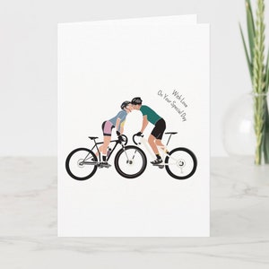MTB Love Bikes Cyclist Love Couples Card - Cycling Anniversary ...