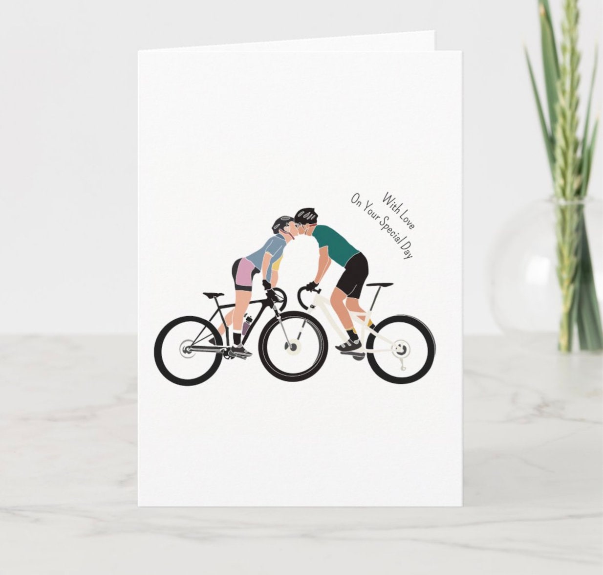 MTB Love Bikes Cyclist Love Couples Card - Cycling Anniversary ...
