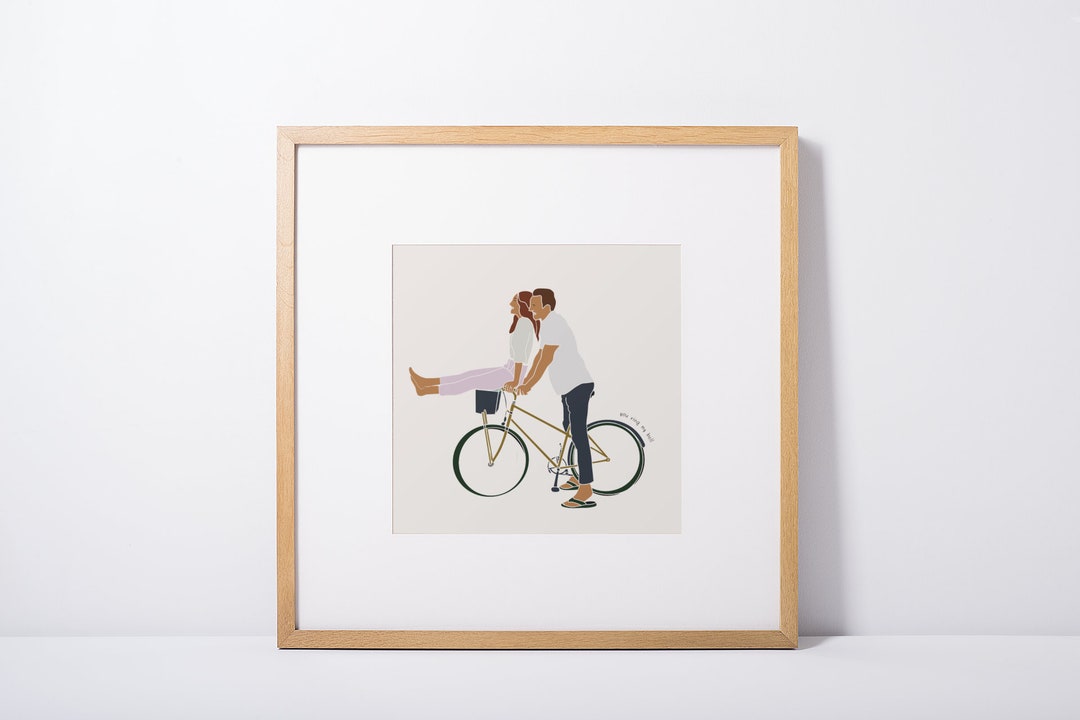 Couples Cycling Bikes Home Decor | Love Cyclists Wall Art Picture ...
