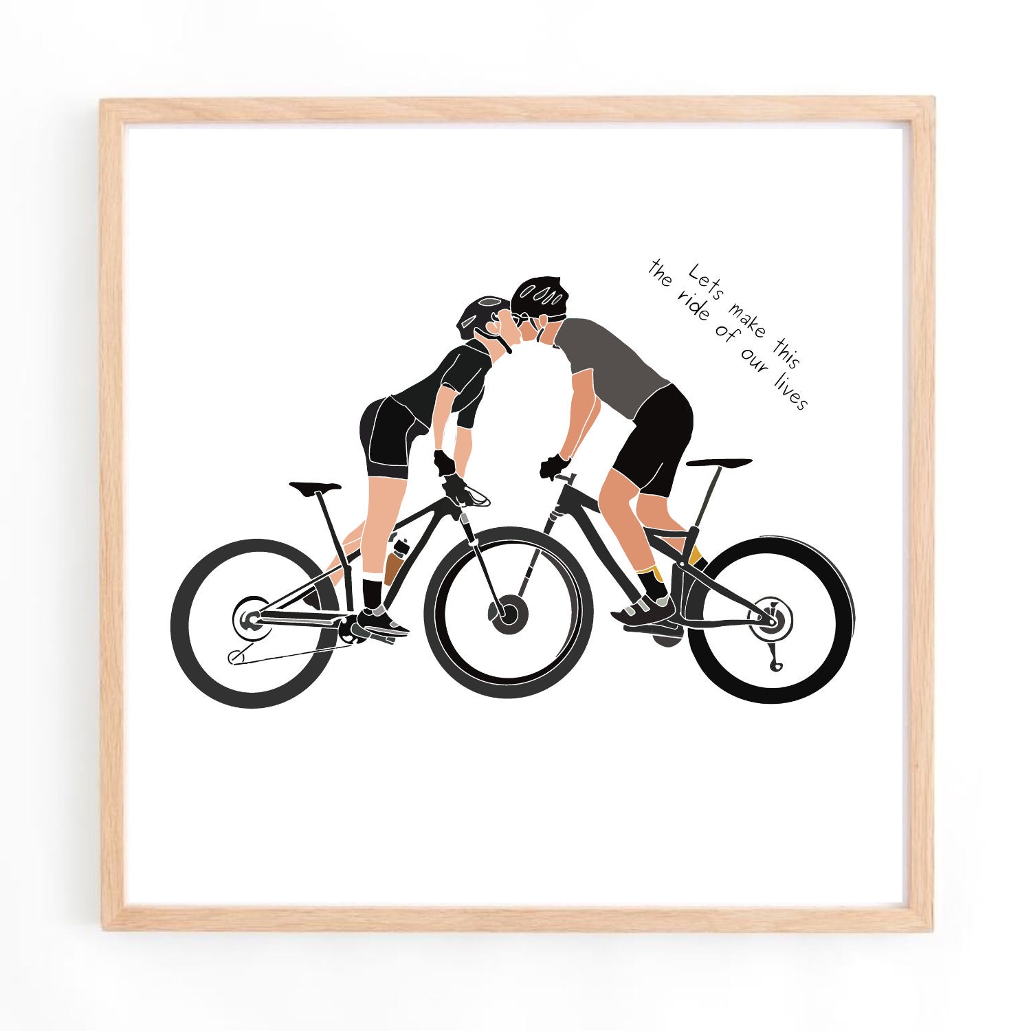 Couples' Bicycle Art Print Picture Love & Cycling Quote - Etsy