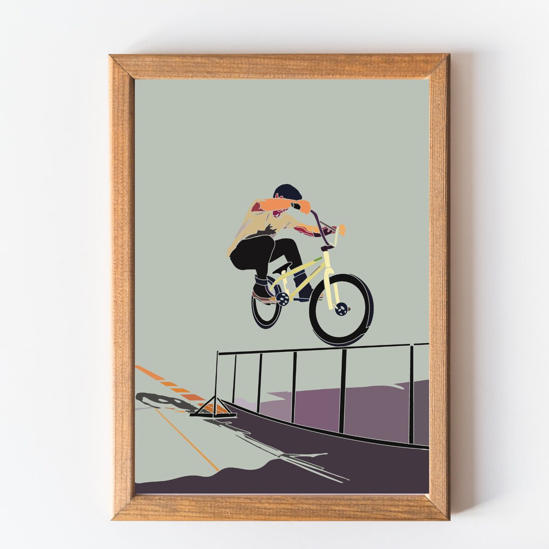 Love BMX Bikes | Rider Art Print | MTB Picture Cyclist Artwork ...