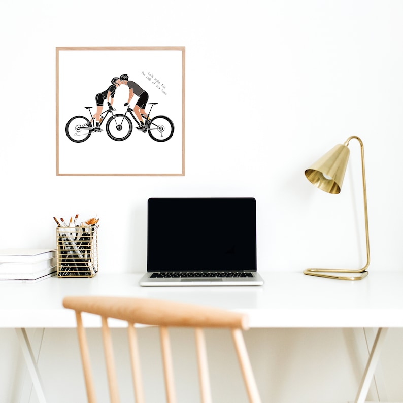 Couples Bicycle Art Print Picture | Love & Cycling Quote | Wedding ...