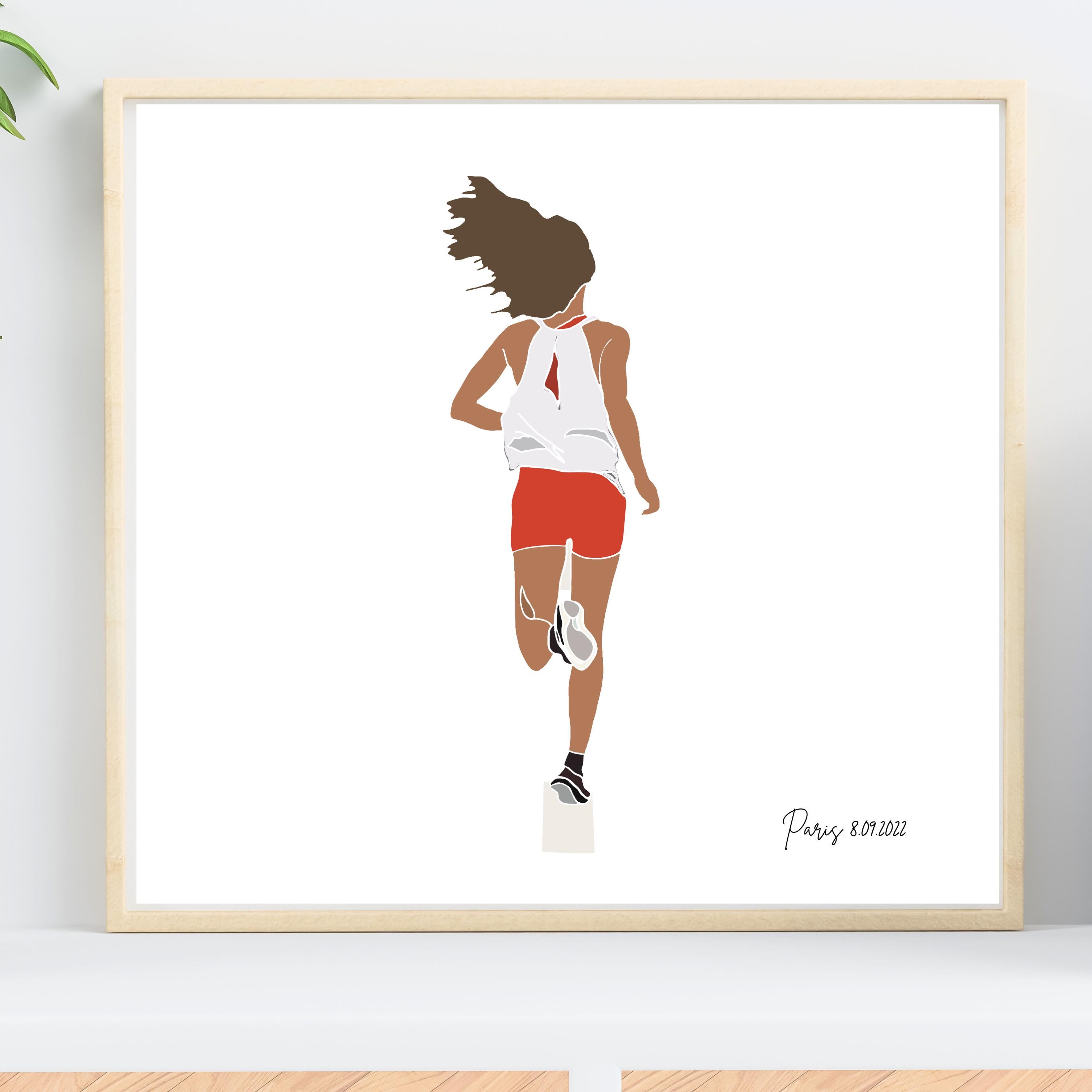 Love Running Runners Art Print Gift | Marathon Runner Picture Support ...