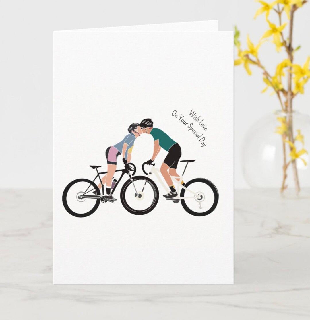 MTB Love Bikes Cyclist Love Couples Card - Cycling Anniversary ...