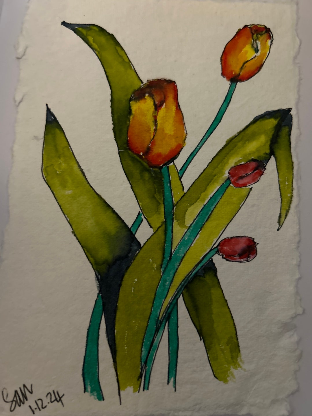 Hand Painted Cards - Etsy