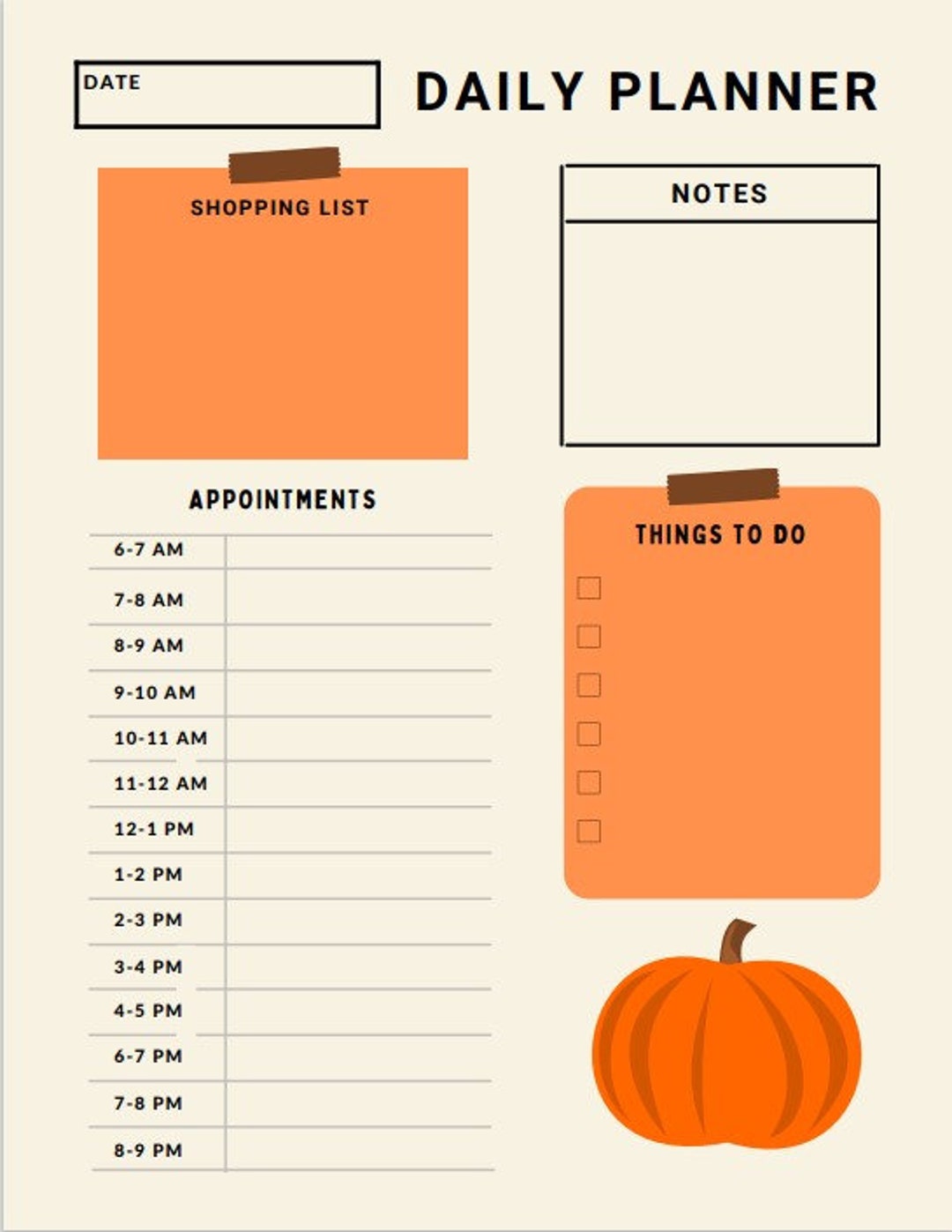 Daily Planner - Fall Inspired - Etsy