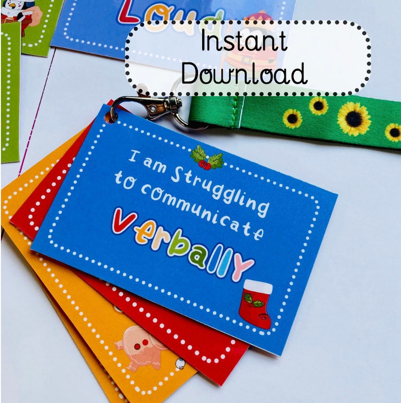 Printable Christmas Communication Cards and Case, Non-verbal Cards for ...