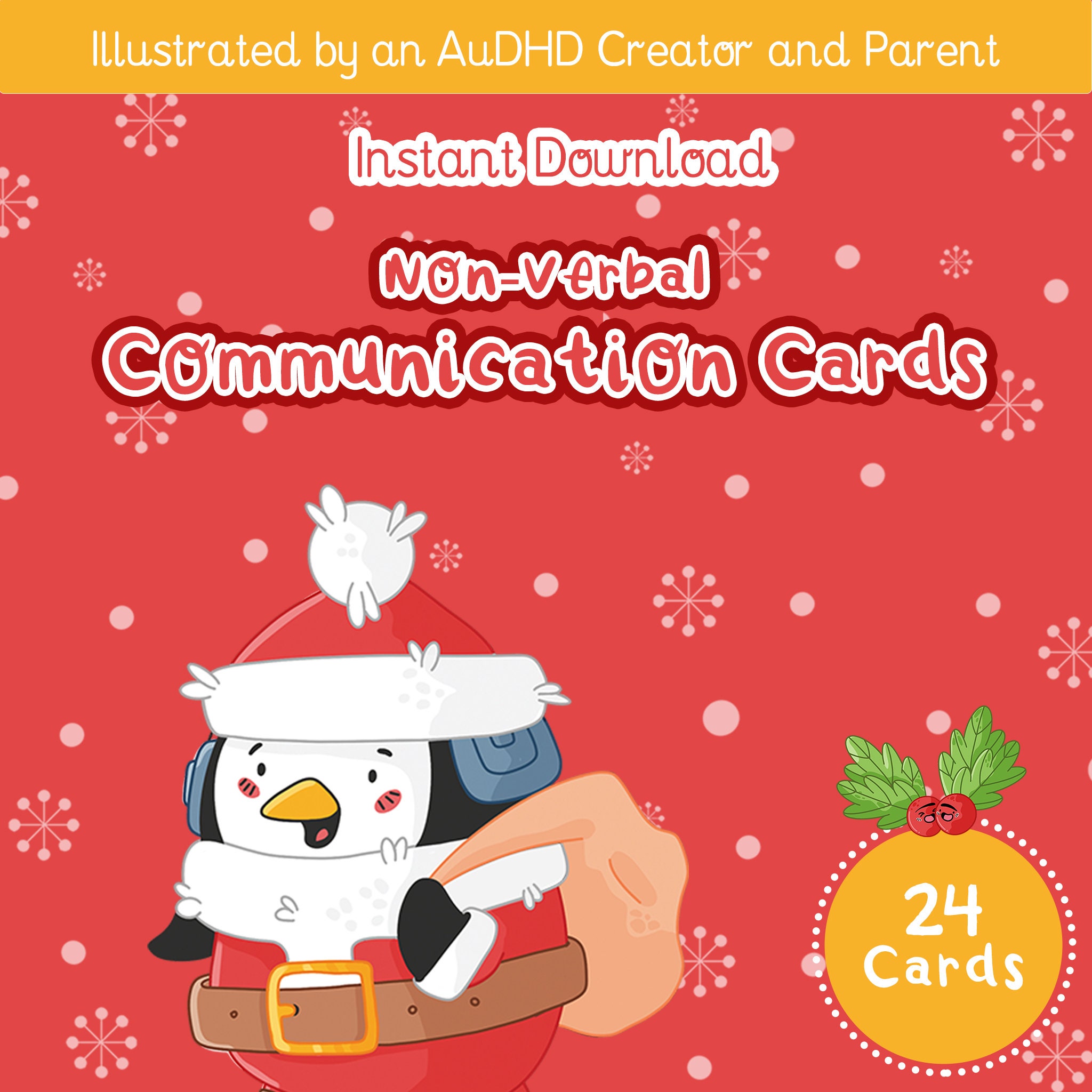 Printable Christmas Communication Cards and Case, Non-verbal Cards for ...