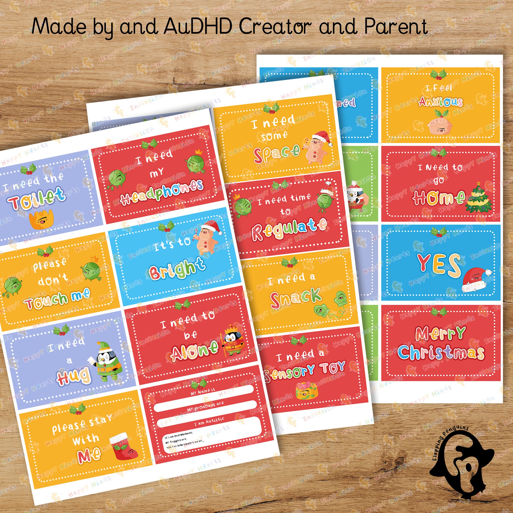 Printable Christmas Communication Cards and Case, Non-verbal Cards for ...