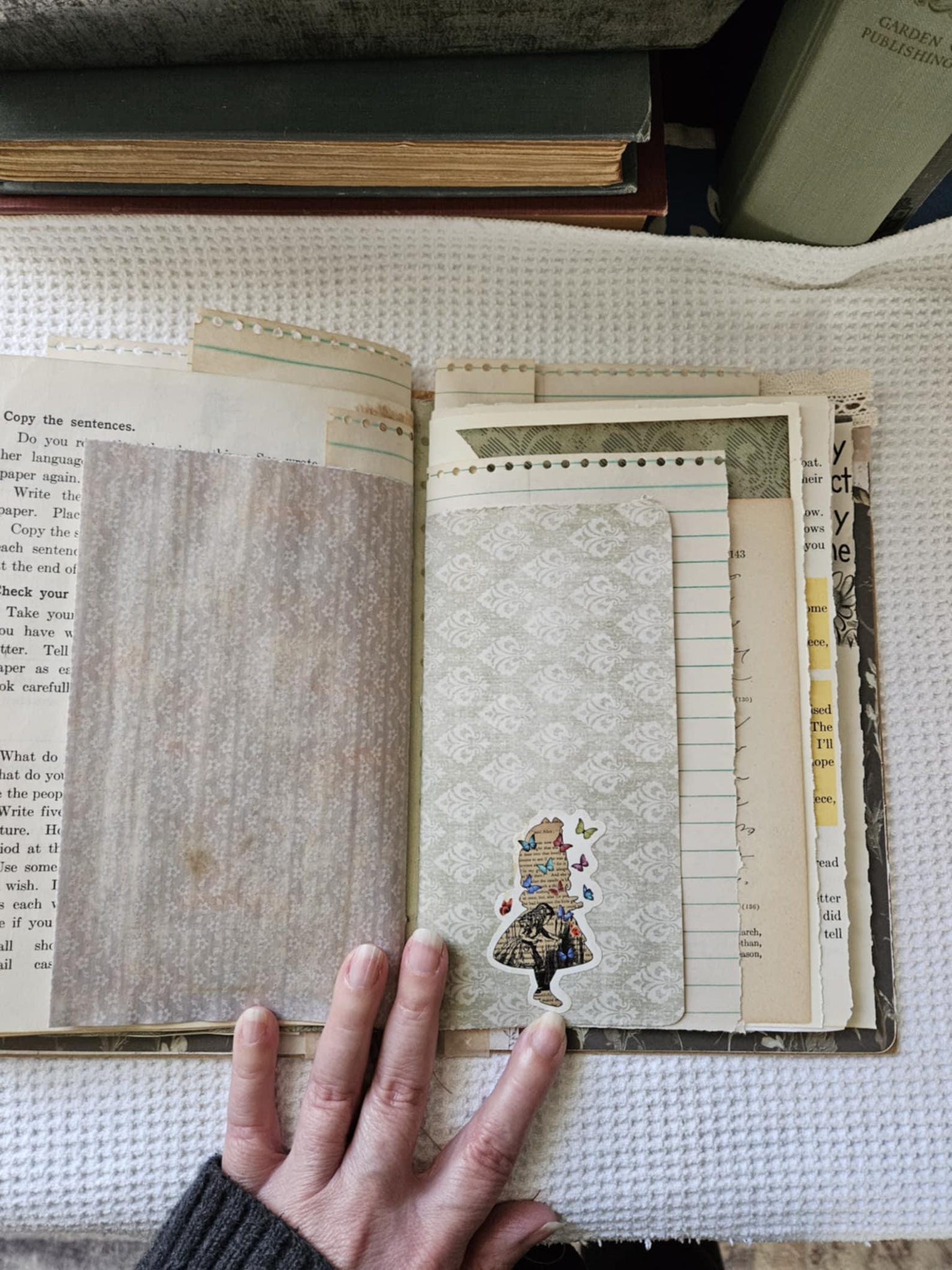 Vintage Stenographer's Notebook, Junk Journal, Vintage Green, Lace, Old ...