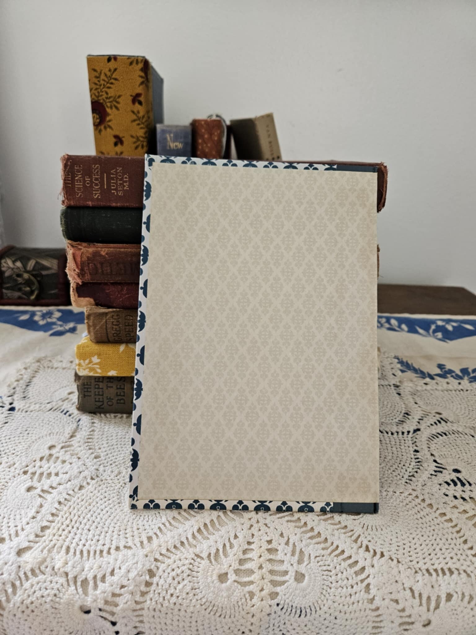 Blue Book Cover Art, Bookpage Collage Art, Handmade Gift for Book ...