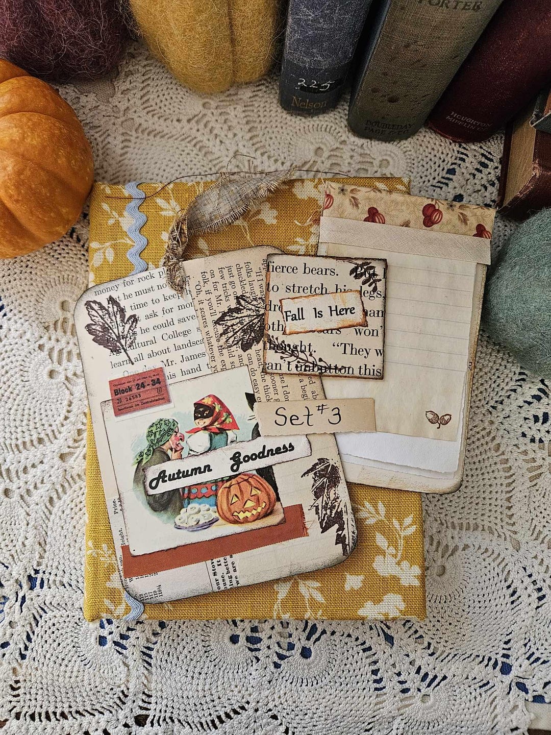 Autumn/fall Junk Journal Accessories Set, Handmade, Vintage Scenes ...