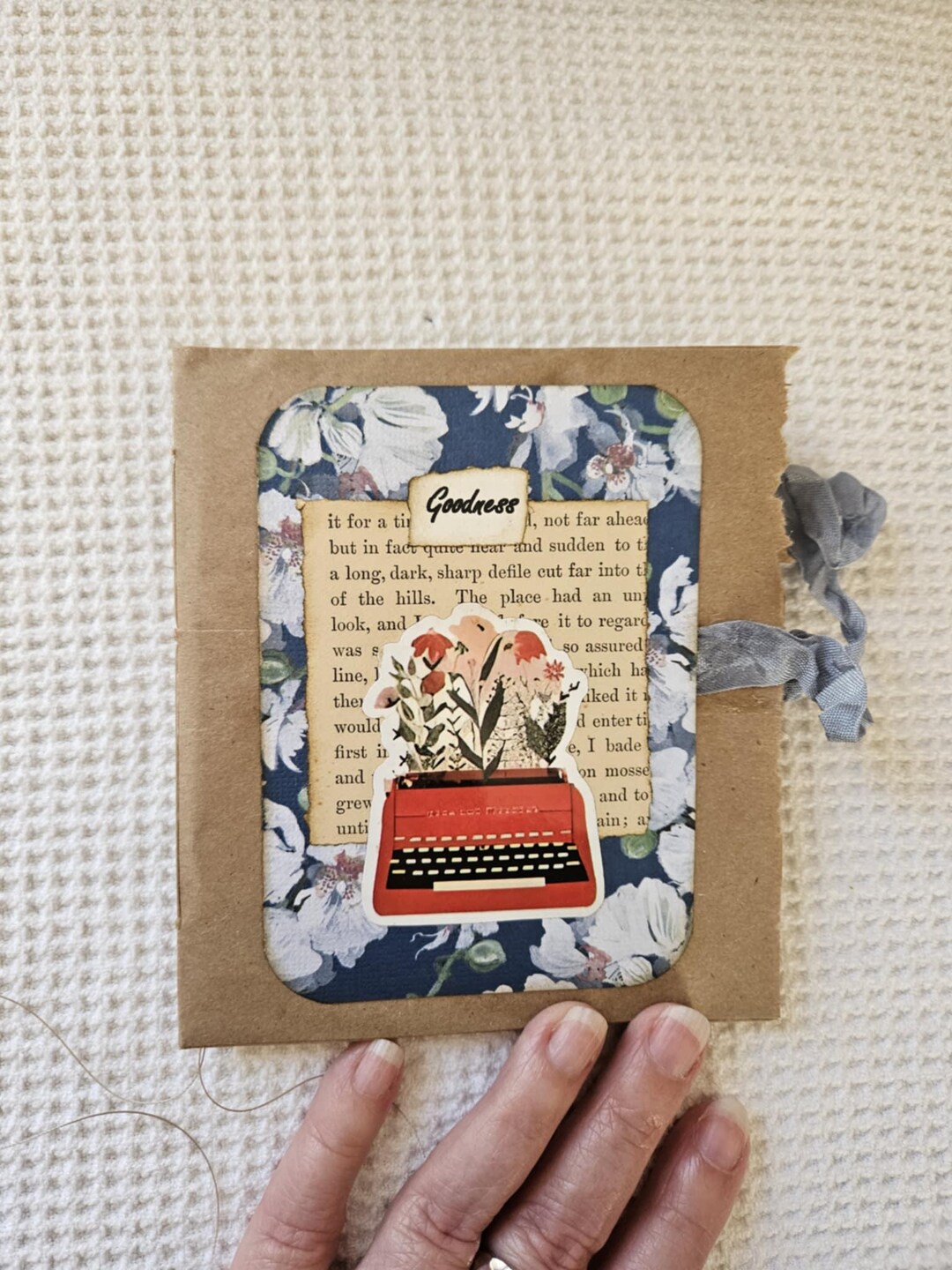 Gratitude Journal, Red Typewriter, Floral, Old Book Page, Paper Bag ...