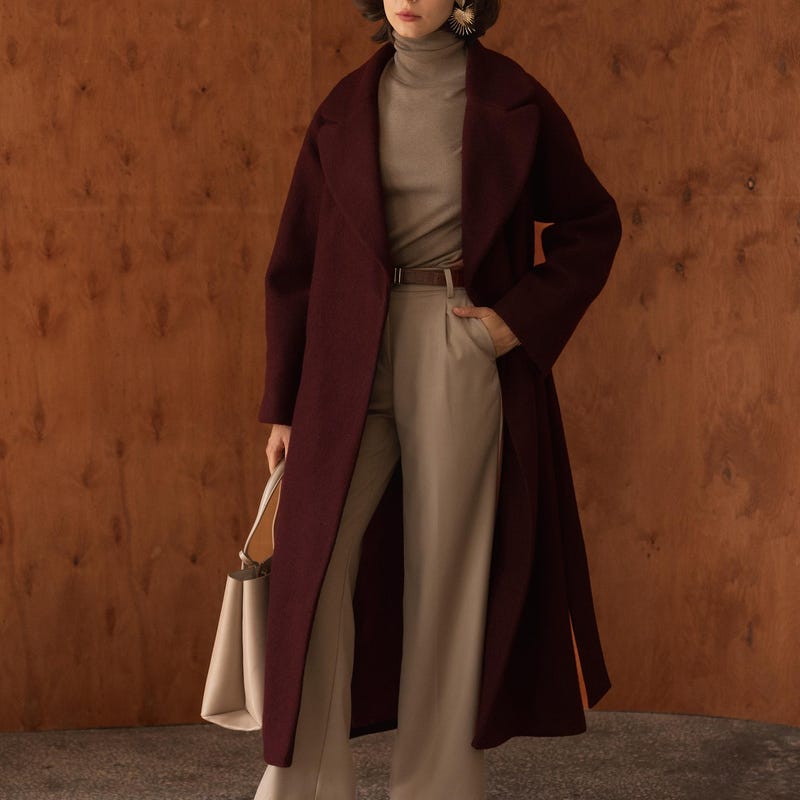 Red Woolen Long Coat - Etsy UK