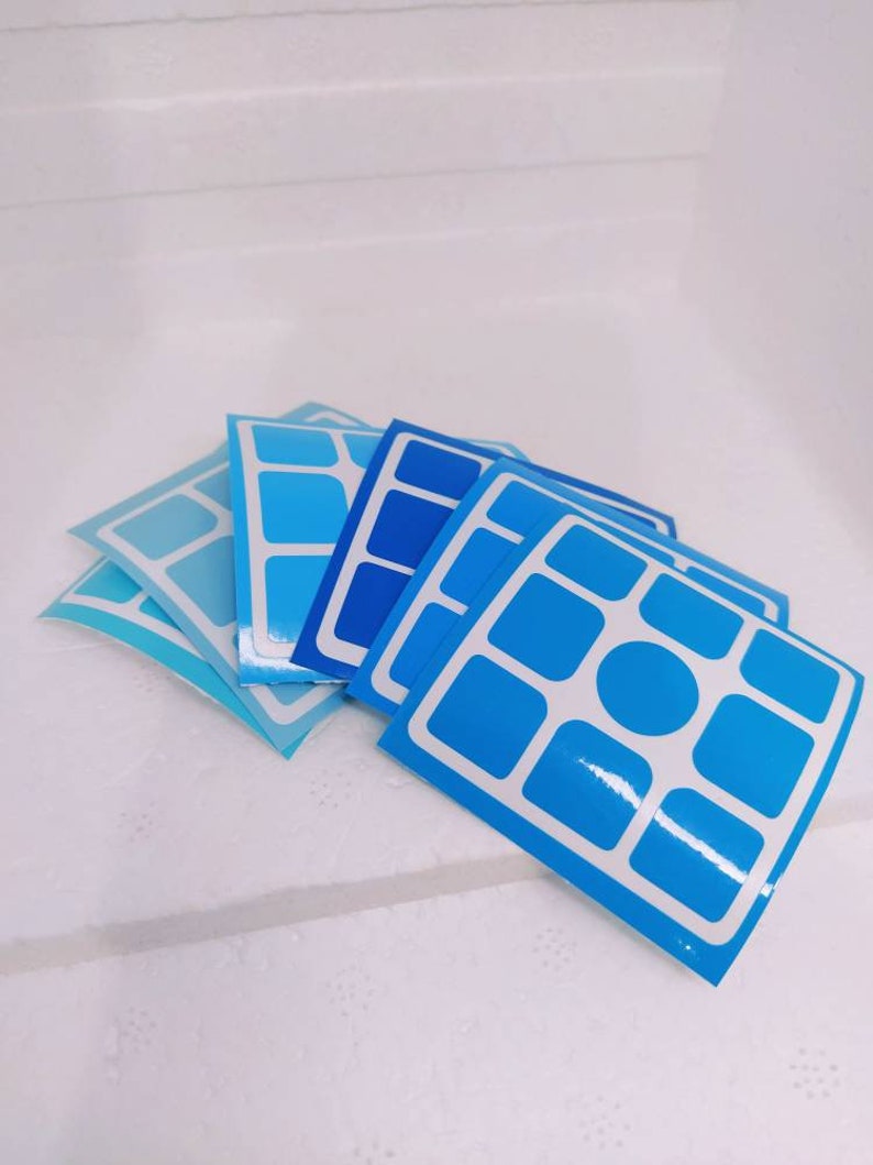 Set of Blue Gradient Stickers for 3x3 Rubik Cube. - Etsy