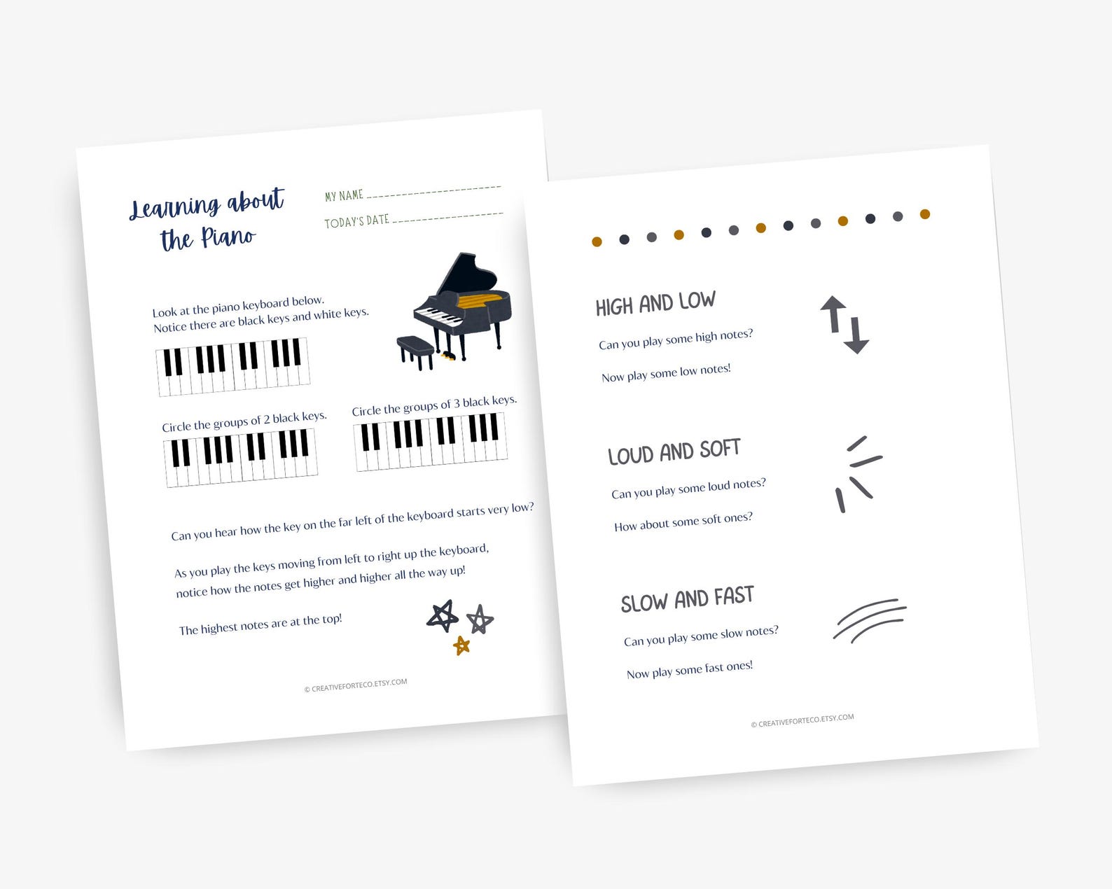 Learning About the Piano Worksheet | Kids First Piano Lesson Worksheet ...