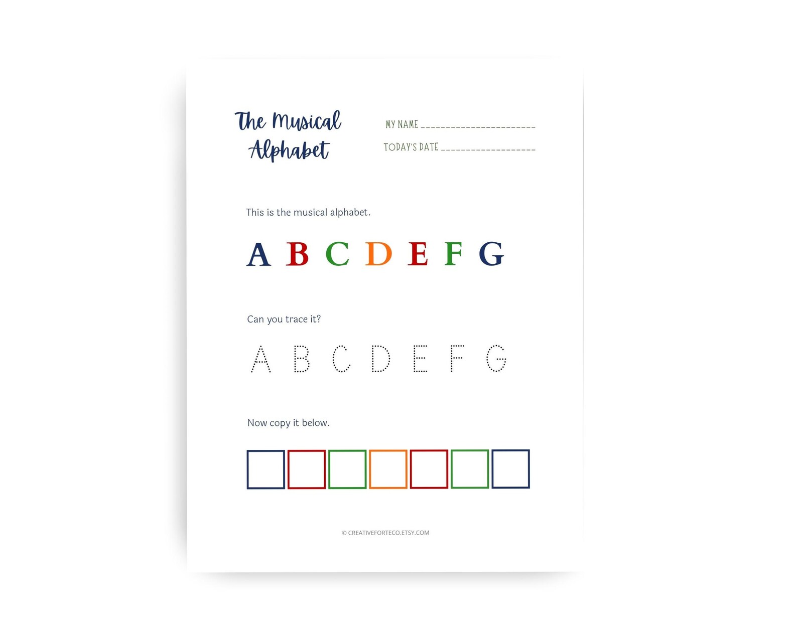 Musical Alphabet Worksheet | Kids Music Theory Printable | Beginner ...