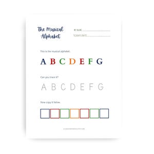 Musical Alphabet Worksheet | Kids Music Theory Printable | Beginner ...