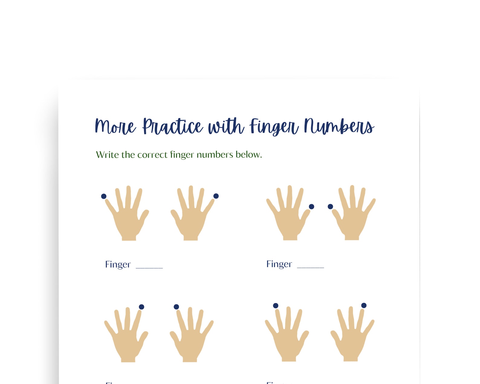 Finger Numbers Worksheet | Beginner Piano Lessons Worksheet | Kids ...